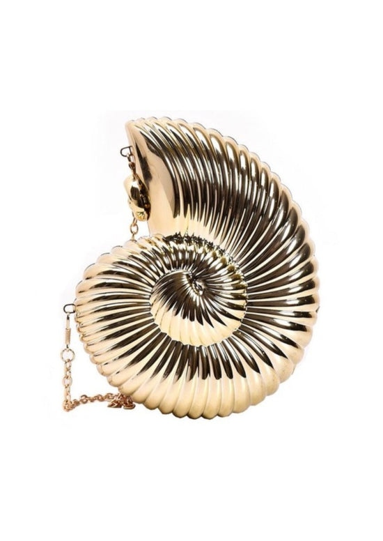 Sora Clutch - Gold | Shell Bag – Yojani Boutique