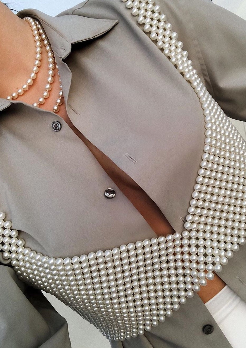 Coco Pearl Top | Pearl Bra Crop Top – Yojani Boutique