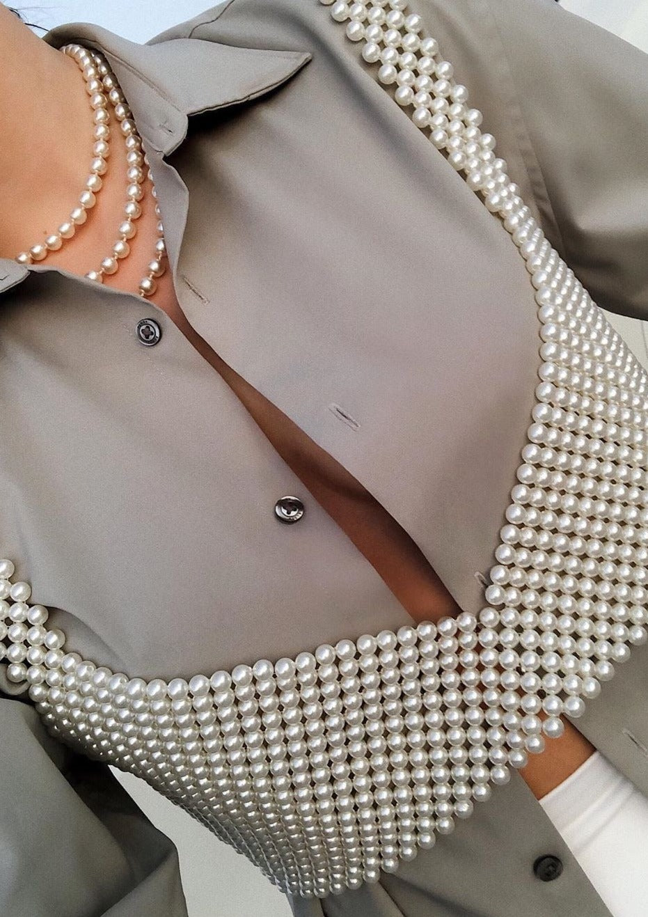 Coco Pearl Top | Pearl Bra Crop Top – Yojani Boutique