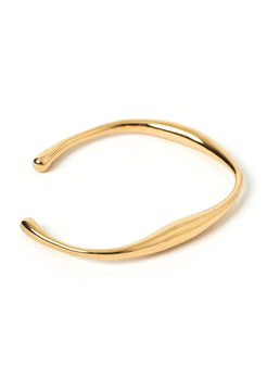 Elise Cuff Bracelet - Gold | Distorted Minimalist Wave Cuff Bangle ...